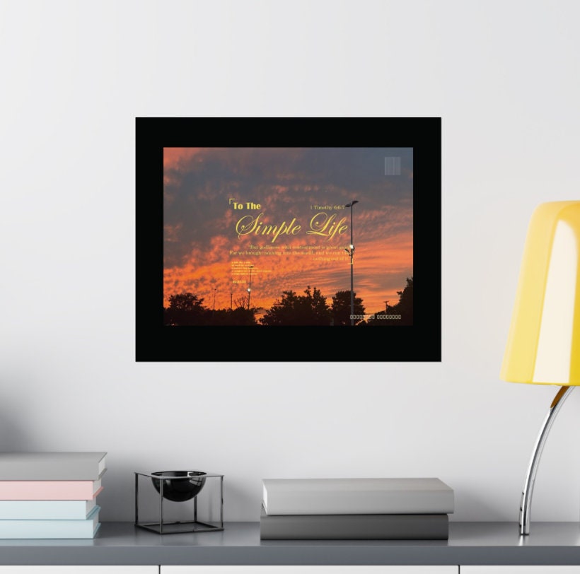 Simple Life, Sunset, Wall Art, Graphic Poster, Home Decor, Dorm Decor ...