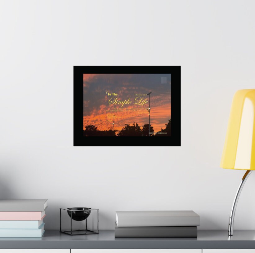 Simple Life, Sunset, Wall Art, Graphic Poster, Home Decor, Dorm Decor ...