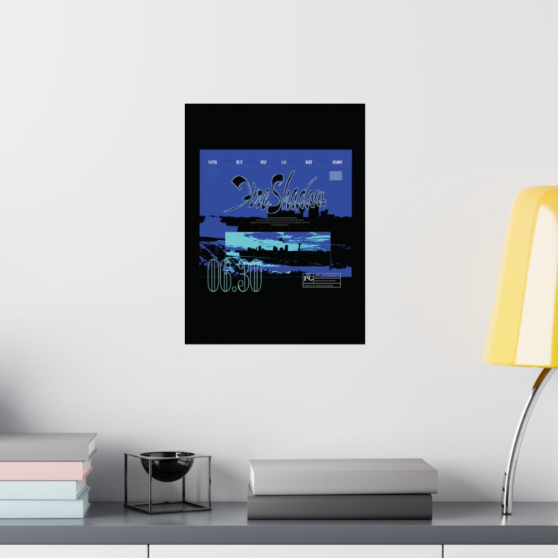 Fire Shadow, Wall Art, Graphic Poster, Home Decor, Dorm Decor, Print ...