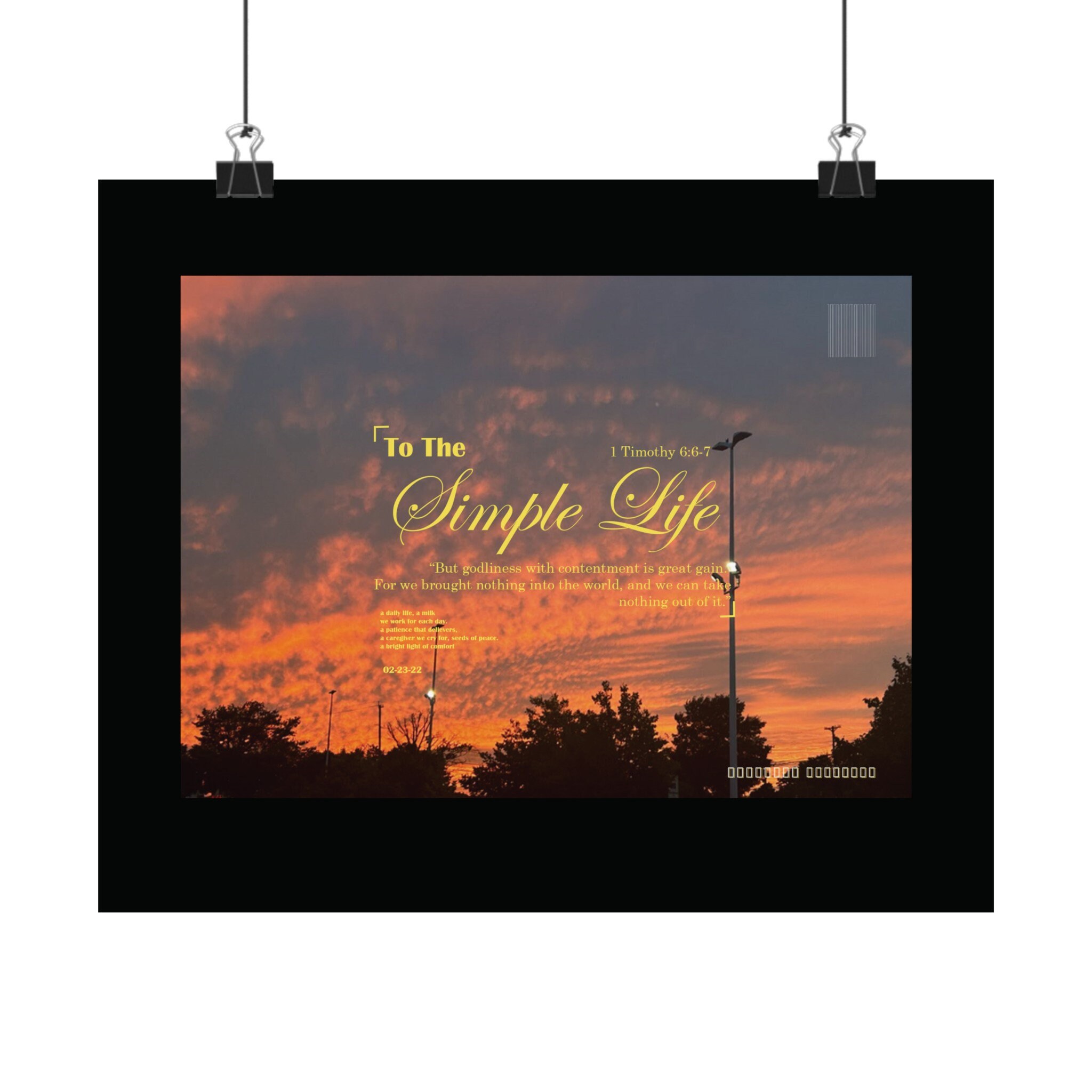 Simple Life, Sunset, Wall Art, Graphic Poster, Home Decor, Dorm Decor ...