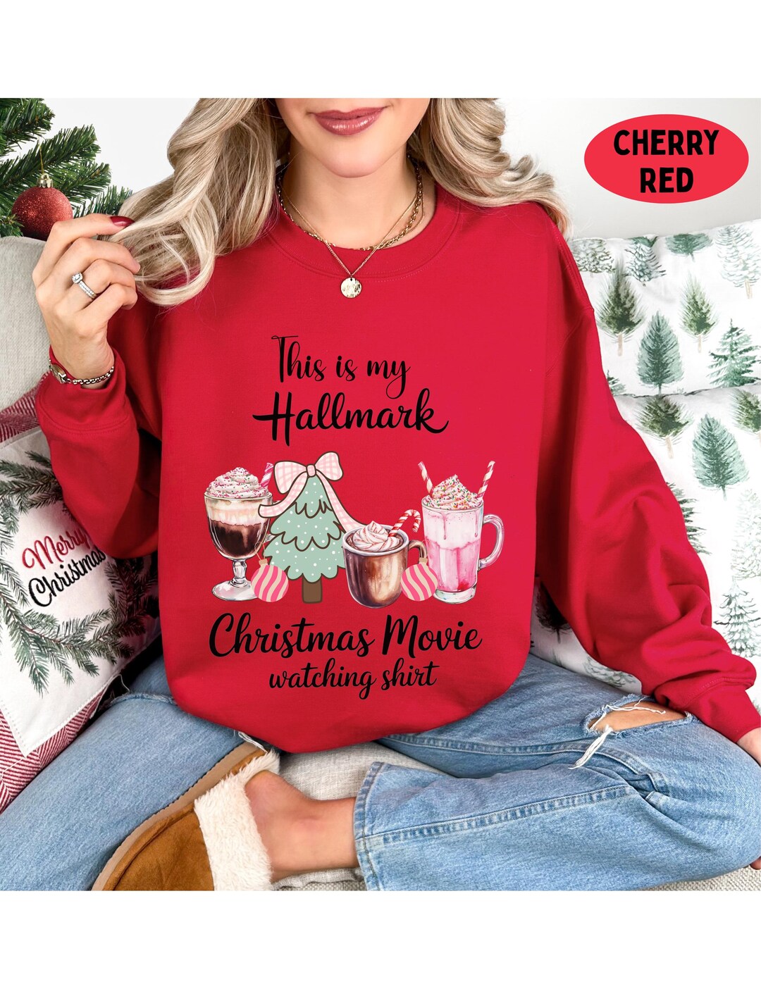 Hallmark Christmas Movie Watching Sweatshirt, Cozy Holiday Sweater - Etsy