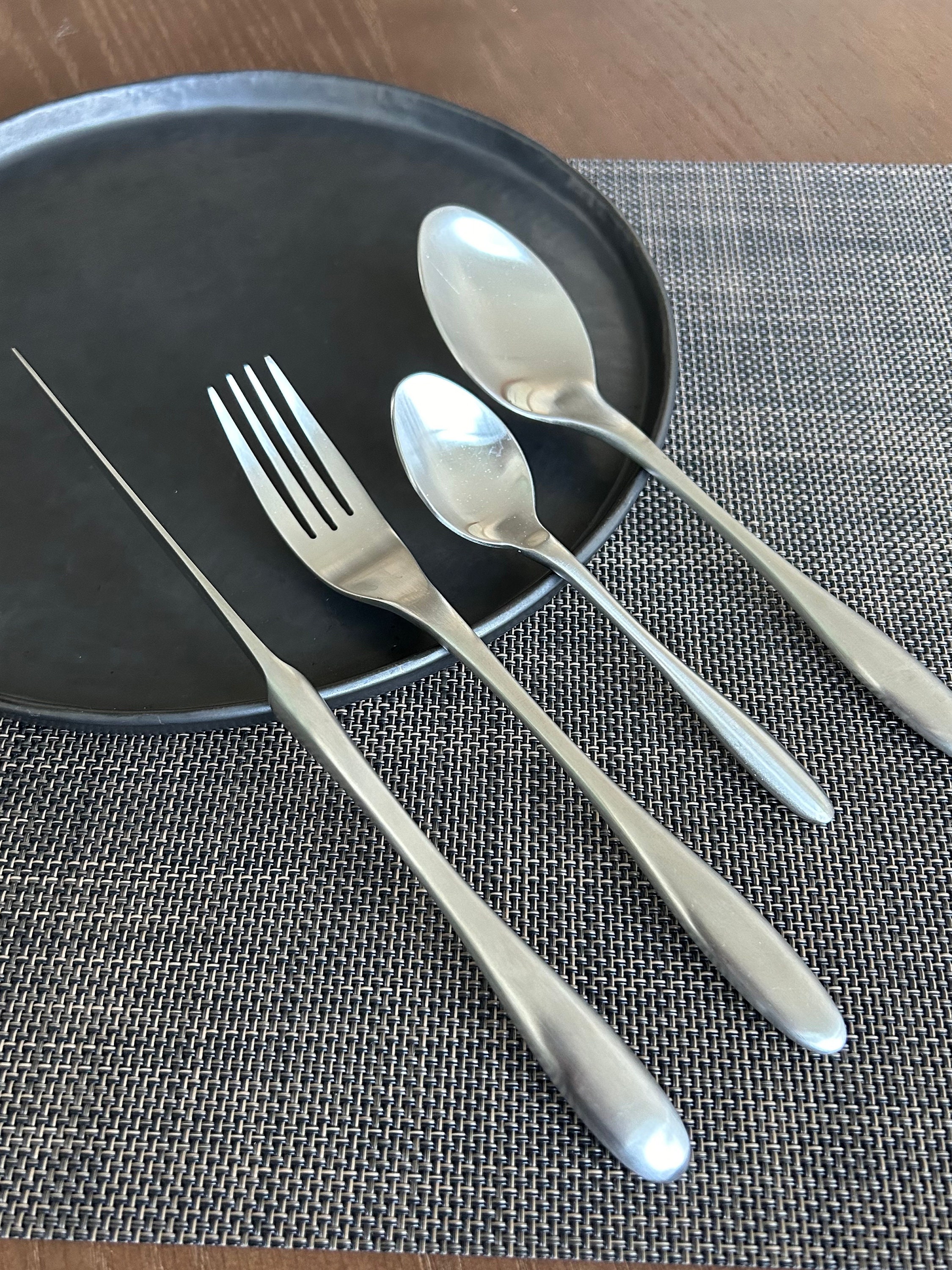 Chic Stainless Steel Cutlery Flatware Set - Etsy