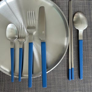 Sapphire Blue Cutlery Flatware Set - Etsy