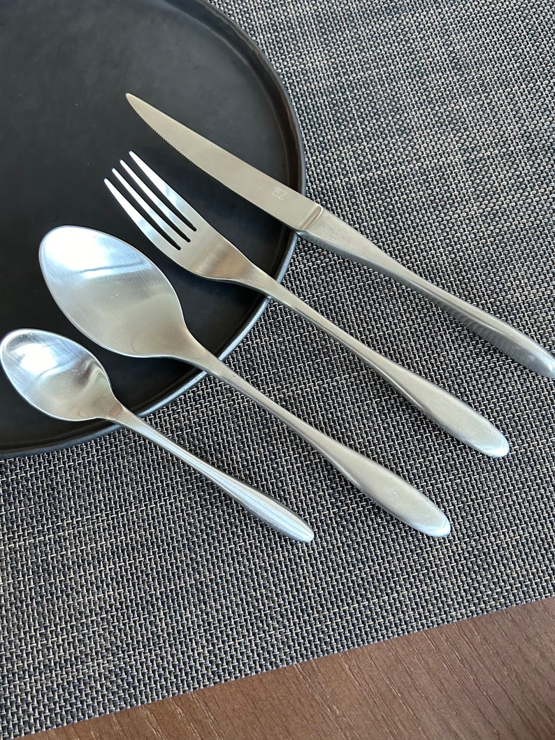 Chic Stainless Steel Cutlery Flatware Set - Etsy