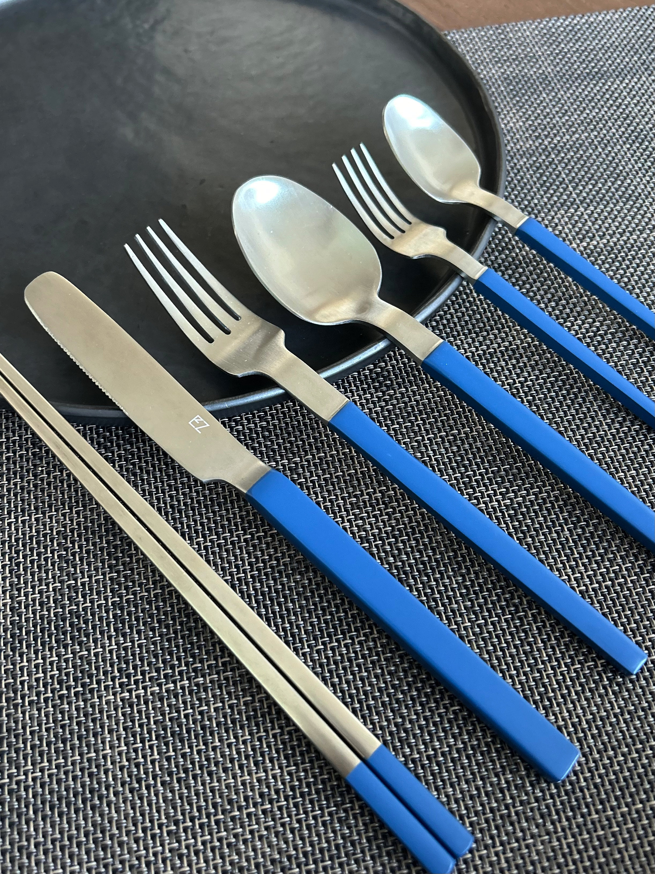 Sapphire Blue Cutlery Flatware Set - Etsy