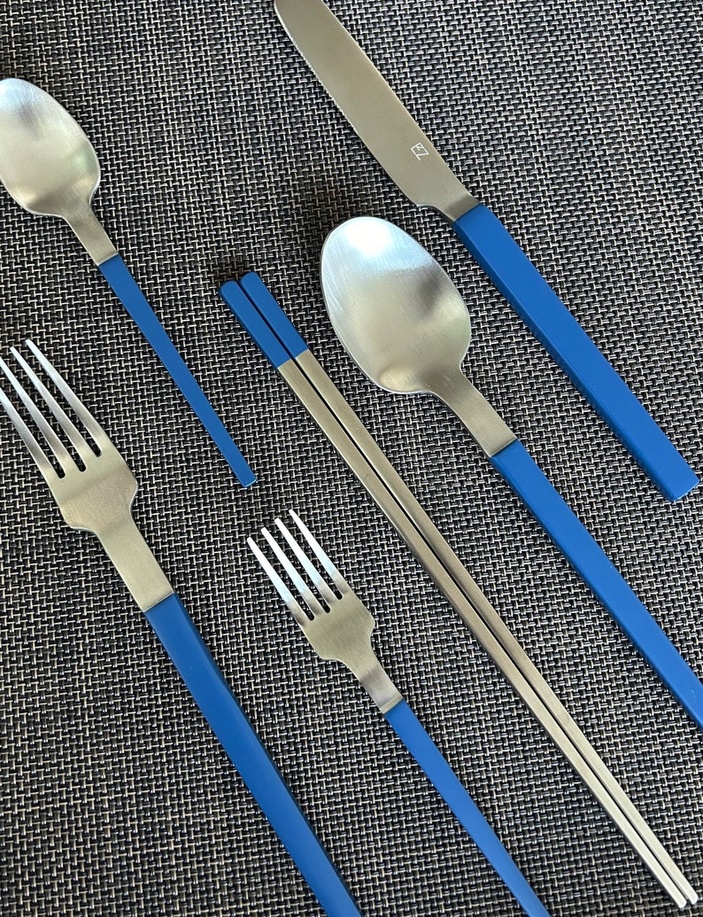 Sapphire Blue Cutlery Flatware Set - Etsy