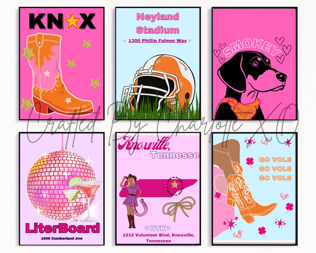 University of Tennesse UTK Posters Set of 6 Instant Digital Download ...
