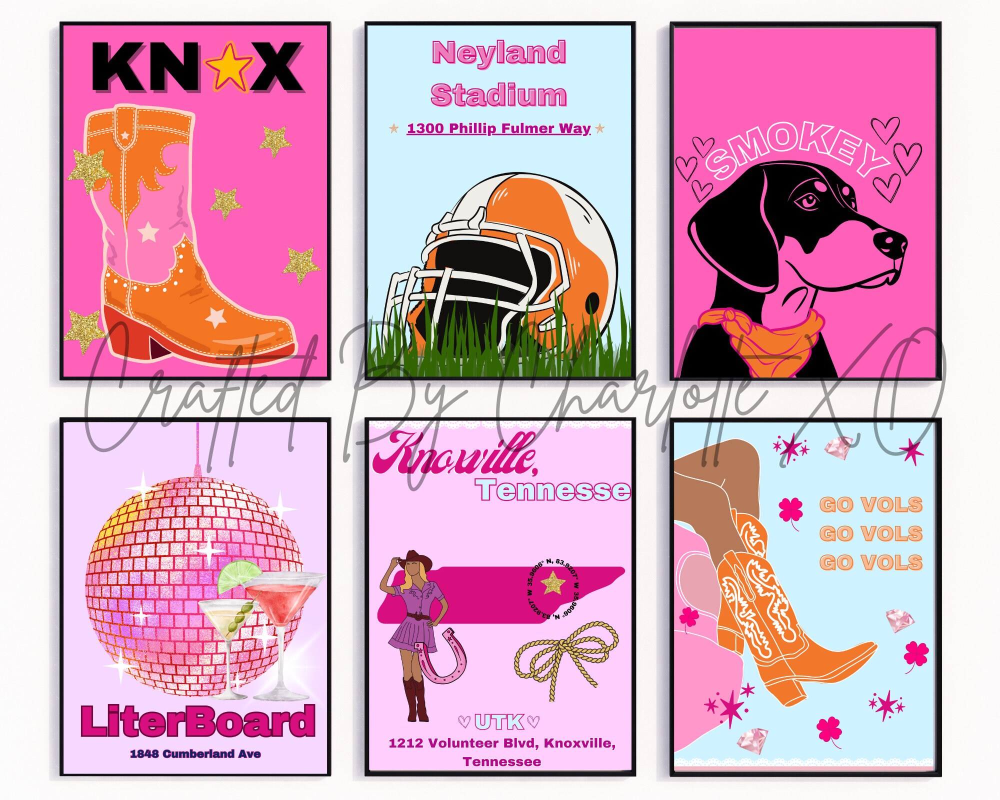 University of Tennesse UTK Posters Set of 6 Instant Digital Download ...