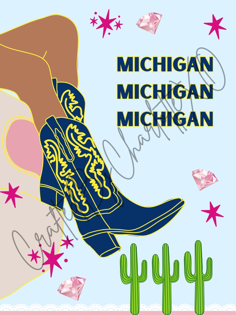 Preppy University of Michigan Prints for Dorm Decor - Etsy