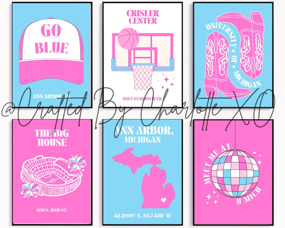 Preppy University of Michigan Prints Instant Digital Download U Mich ...