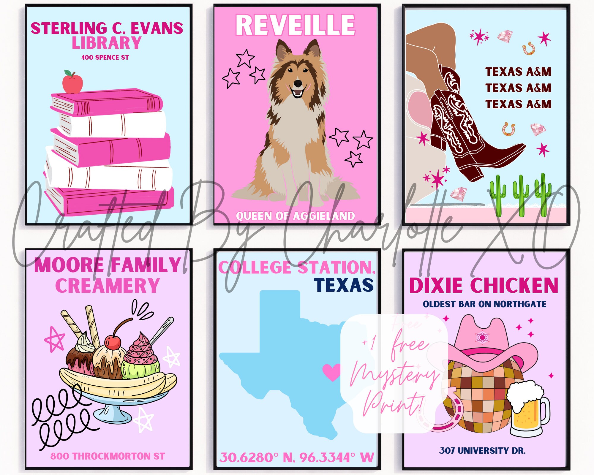 Preppy Texas A&M University Prints Instant Digital Download Texas A and ...
