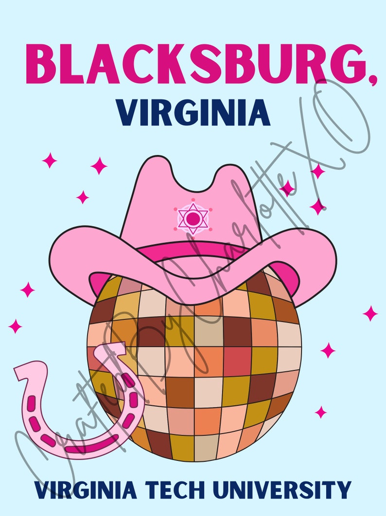 Preppy VA Tech Prints Instant Digital Download VA Tech Girl Dorm Decor ...