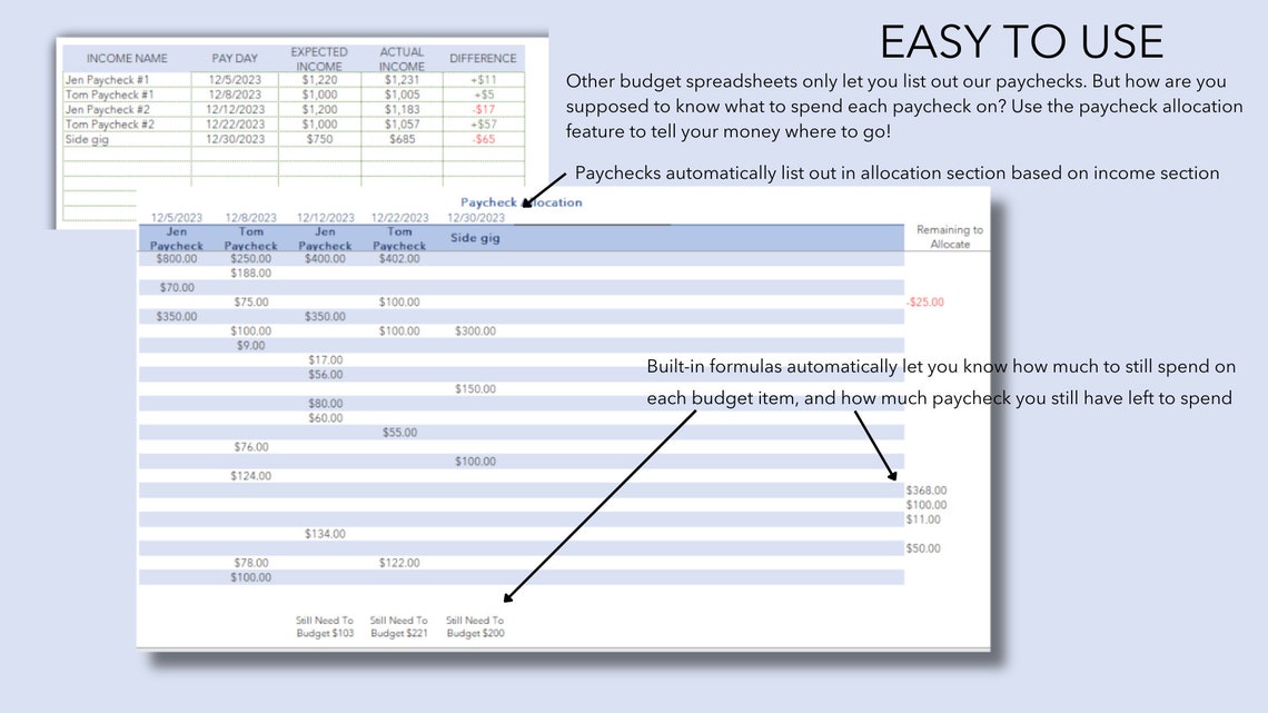 Excel Monthly Spreadsheet - Etsy
