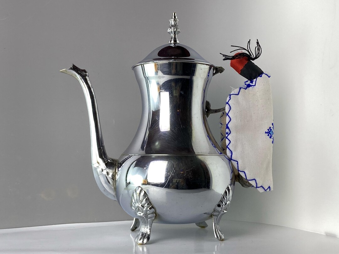 Artisanal Elegance: Handcrafted Brass and Silver Tea Boiler From Fes - Etsy
