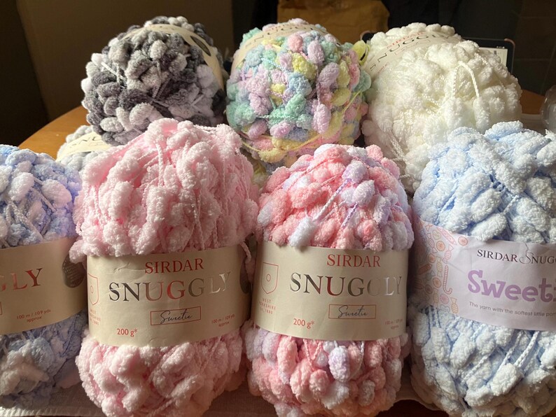 Sirdar Snuggly Sweetie Pom Pom Yarn 200g - 11 Shades - 100% Polyester ...