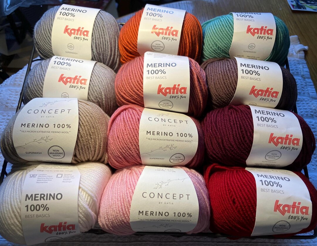 Katia Virgin Merino Wool Yarn: Light Worsted DK, 50g - Etsy