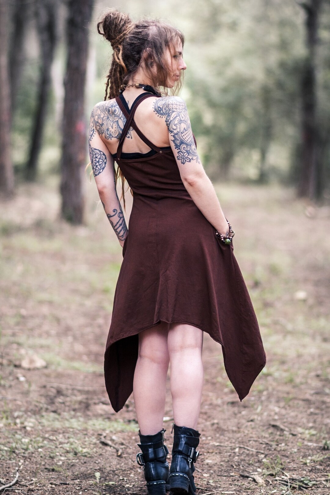 Festival Pocket Dress Boho Fairy Burning Man Hoop Dress Goddess Elven ...