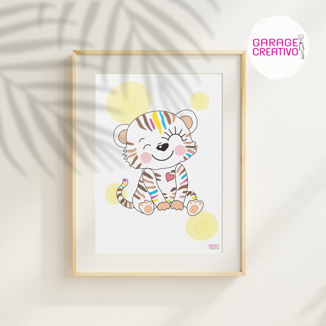 Art for Kids Hub, Safari Theme Wall Art, Cute Little Tiger Printable ...