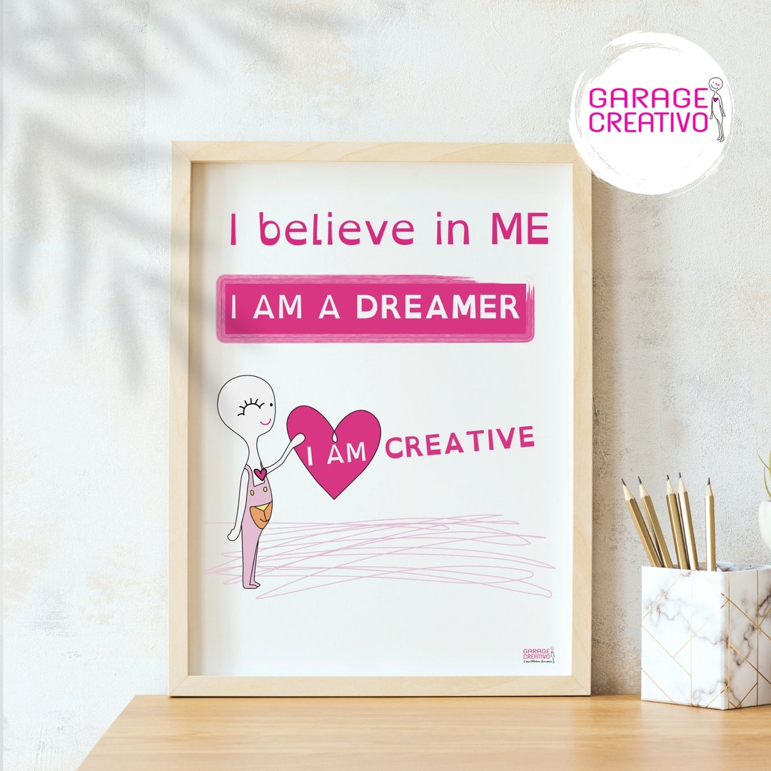 I Am Affirmation Motivational Poster, Think Positive Inspirational ...