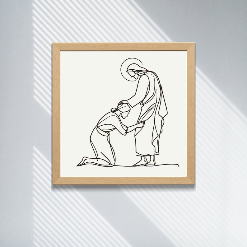 Christ the Healer - Mark 5:34 - Hand-drawn Christian Art - Jesus Gospel ...