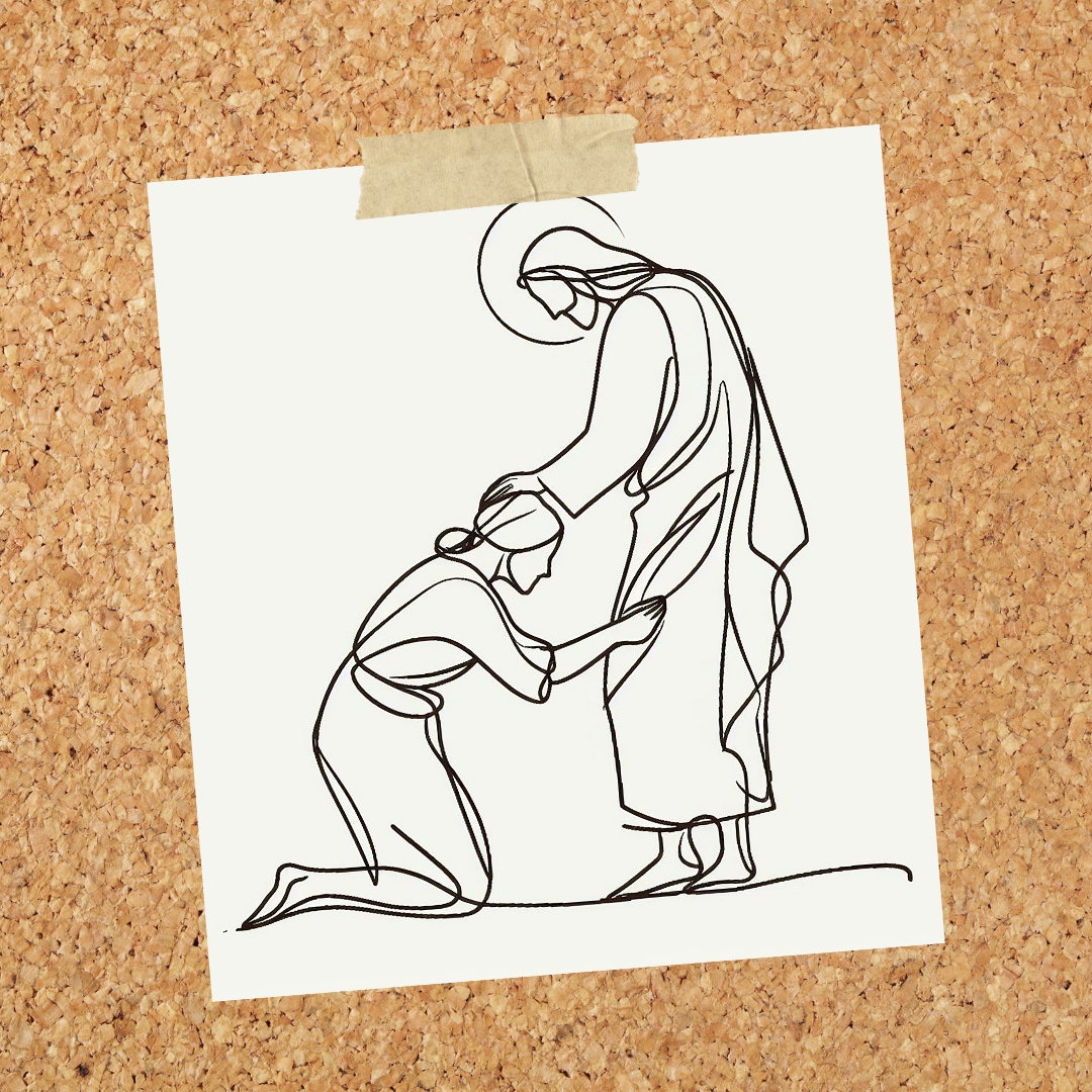 Christ the Healer - Mark 5:34 - Hand-drawn Christian Art - Jesus Gospel ...