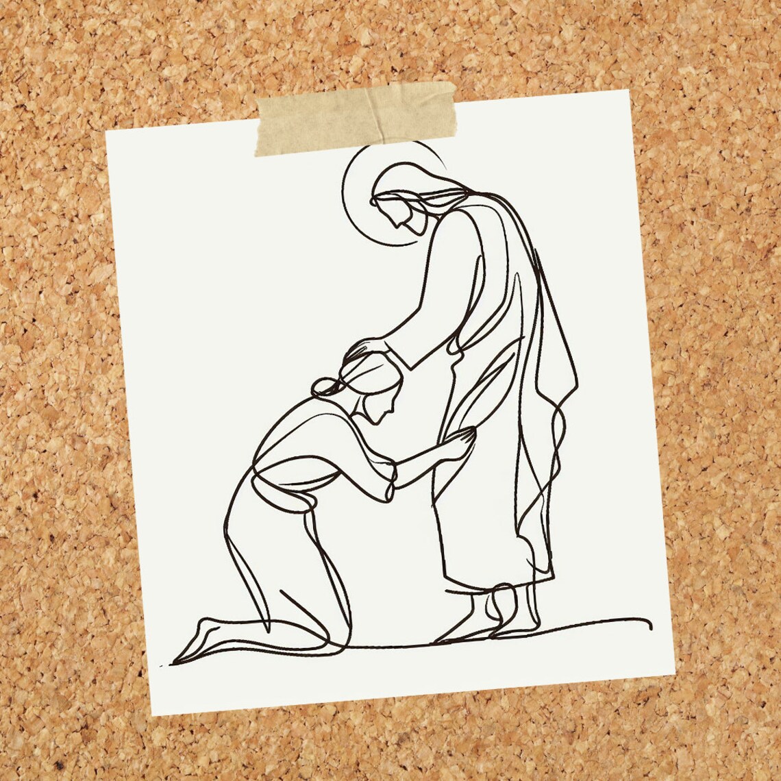 Christ the Healer - Mark 5:34 - Hand-drawn Christian Art - Jesus Gospel ...