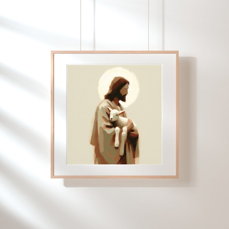 The Good Shepherd - Modern Christian Art Print Canvas Wall Art ...
