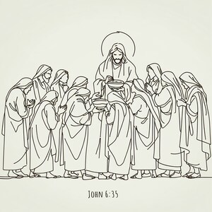 I Am the Bread of Life - John 6:35 - Hand-drawn Christian Art - Christ ...