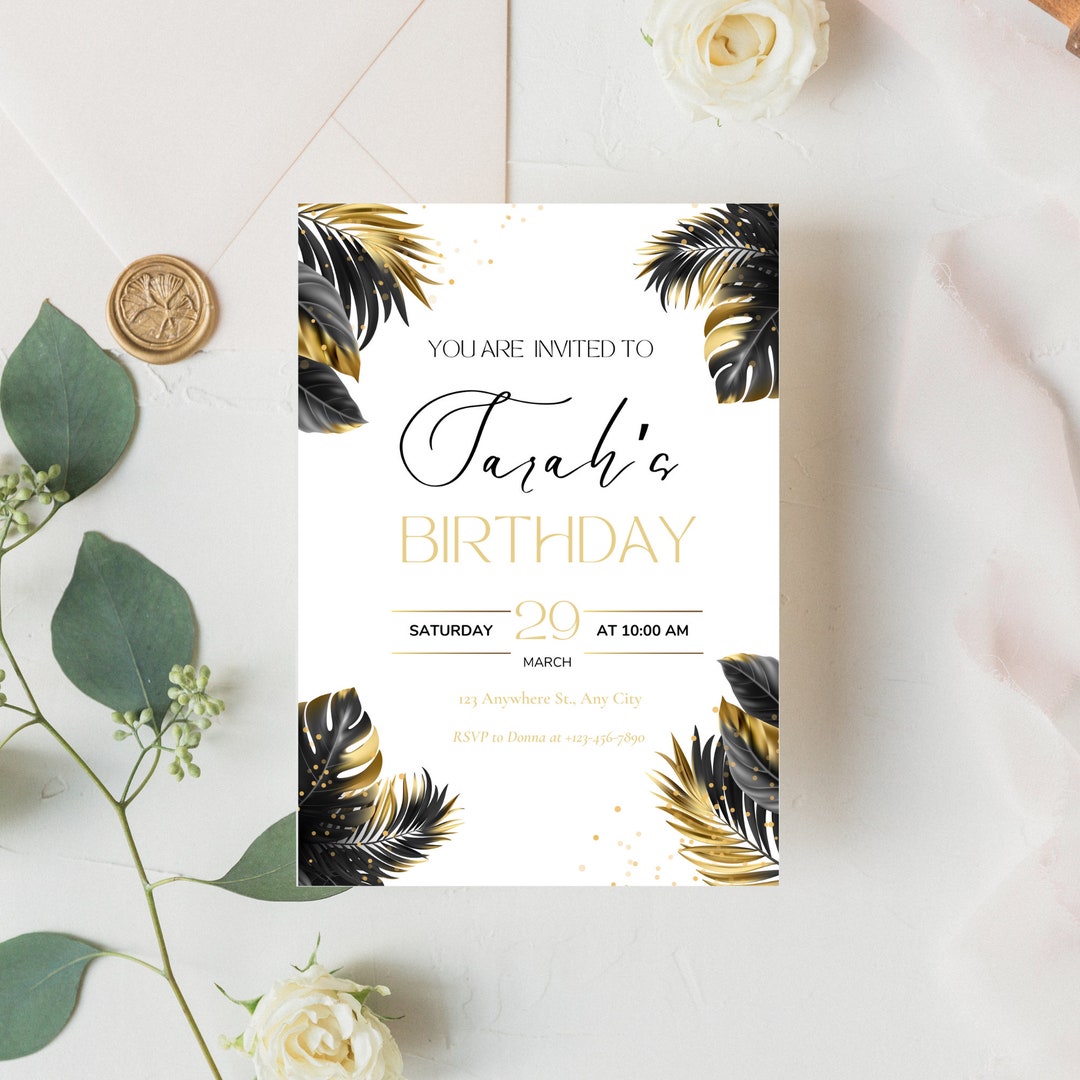 Birthday Party Invitation Card, Printable Birthday Invite Card DIY ...