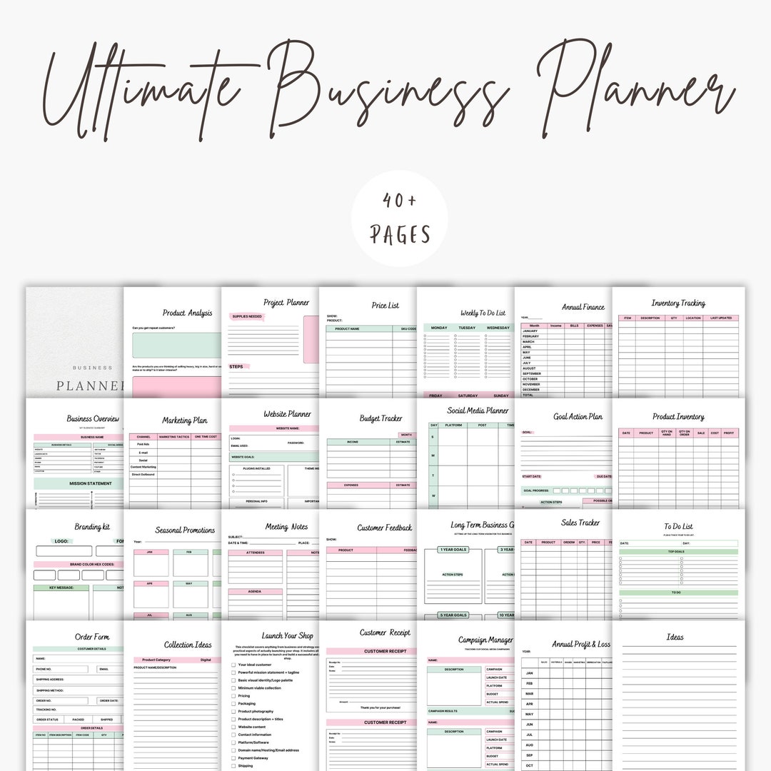 Business Planner, Business Bundle, Planner Bundle, Business Organizer ...