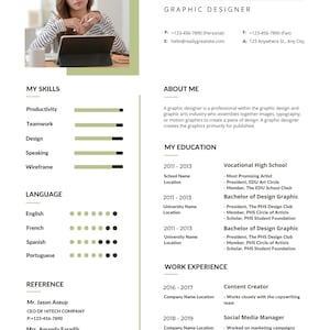 Editable Resume Template, Canva Diy Template, Cover Letter, Curriculum Vitae Resume Template ...