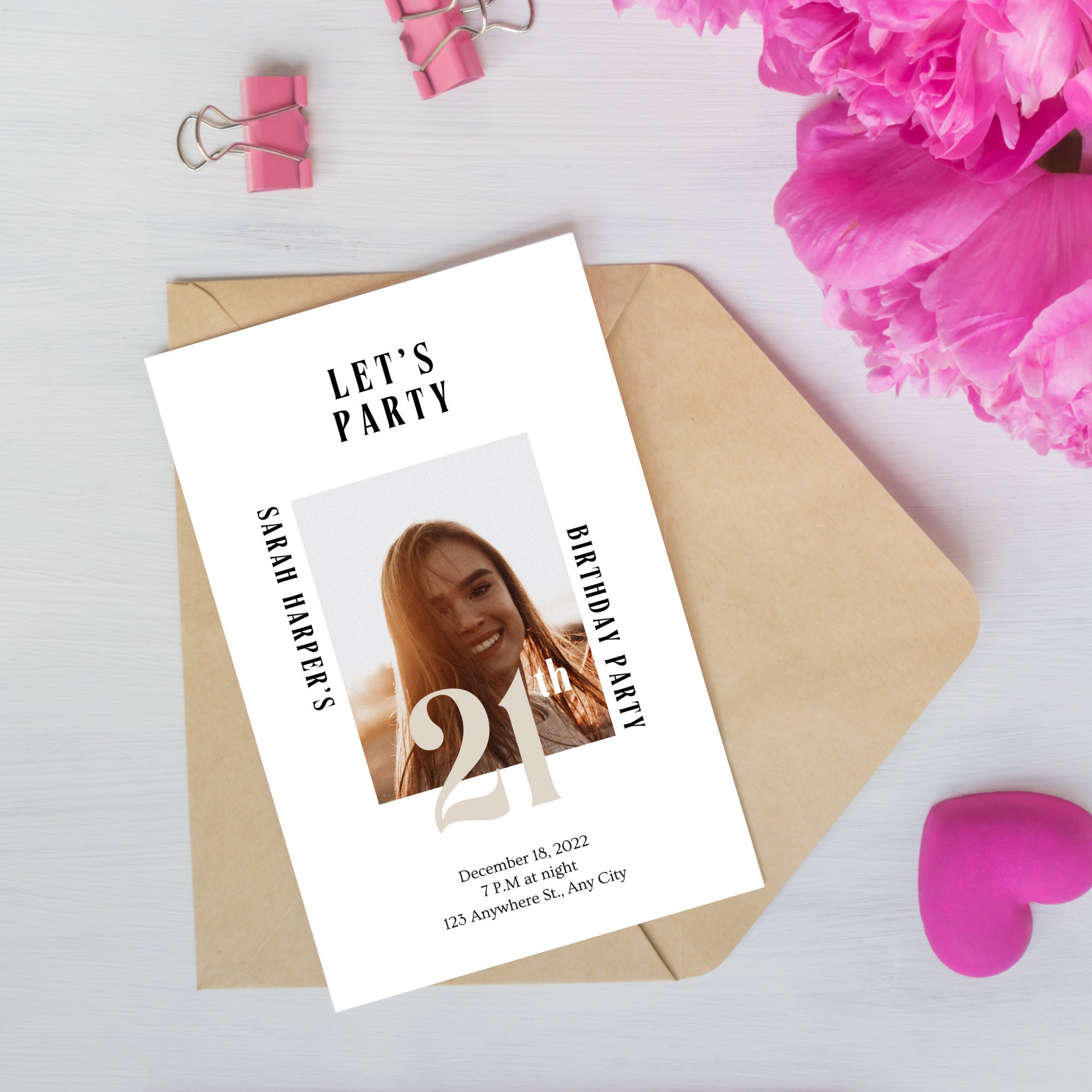 Birthday Party Invitation Card, Printable Birthday Invite Card DIY ...