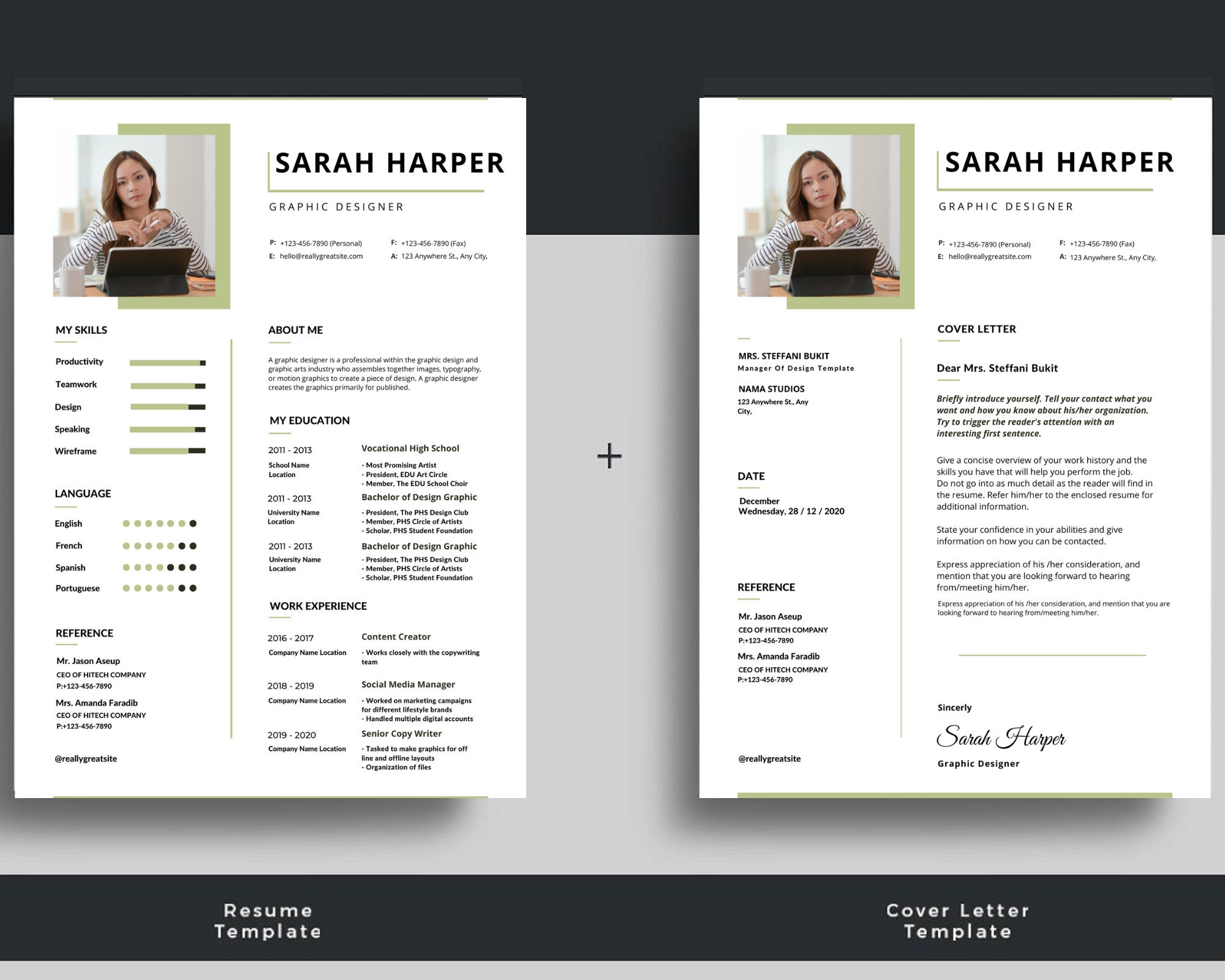 Editable Resume Template, Canva Diy Template, Cover Letter, Curriculum ...