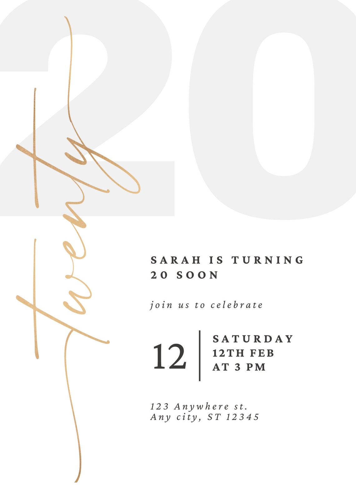 Birthday Party Invitation Card, Printable Birthday Invite Card DIY ...