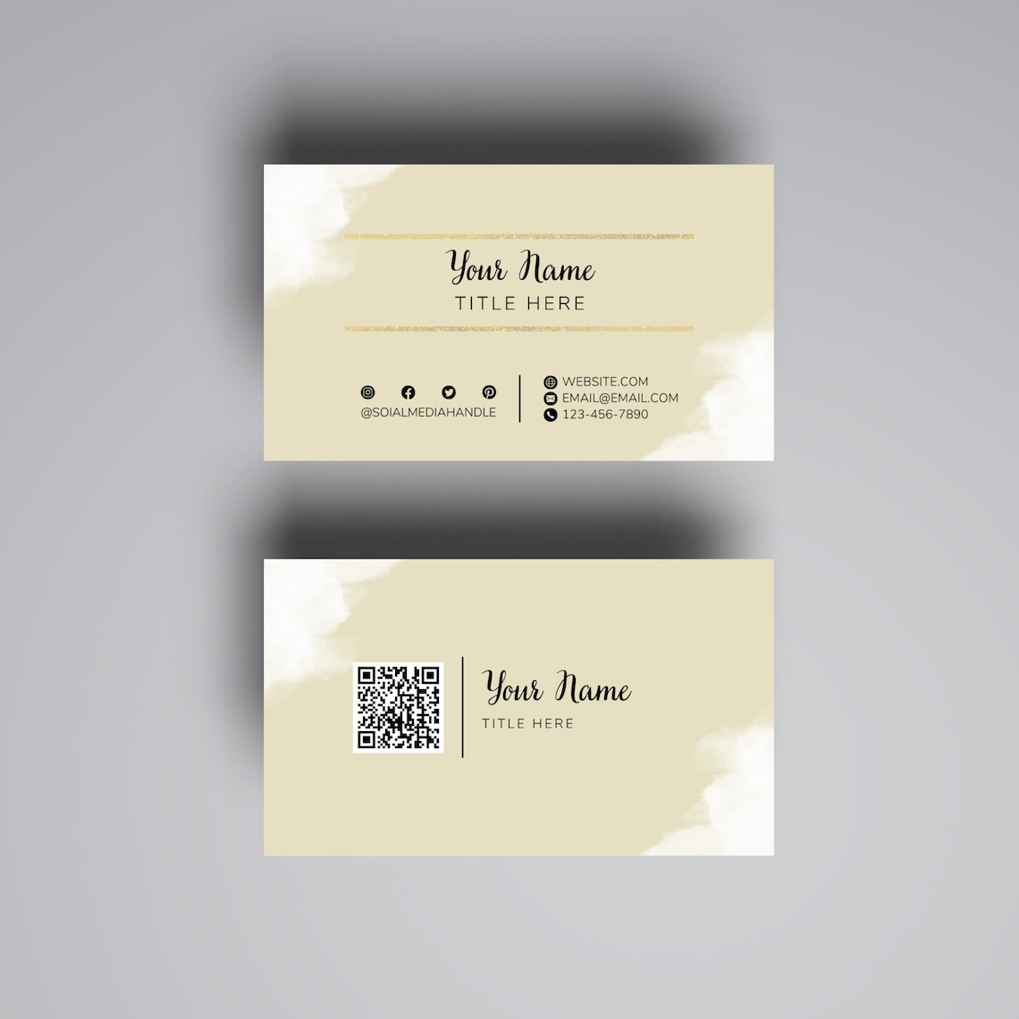Editable QR Code Business Card, Canva Template QR Code Card, Diy ...