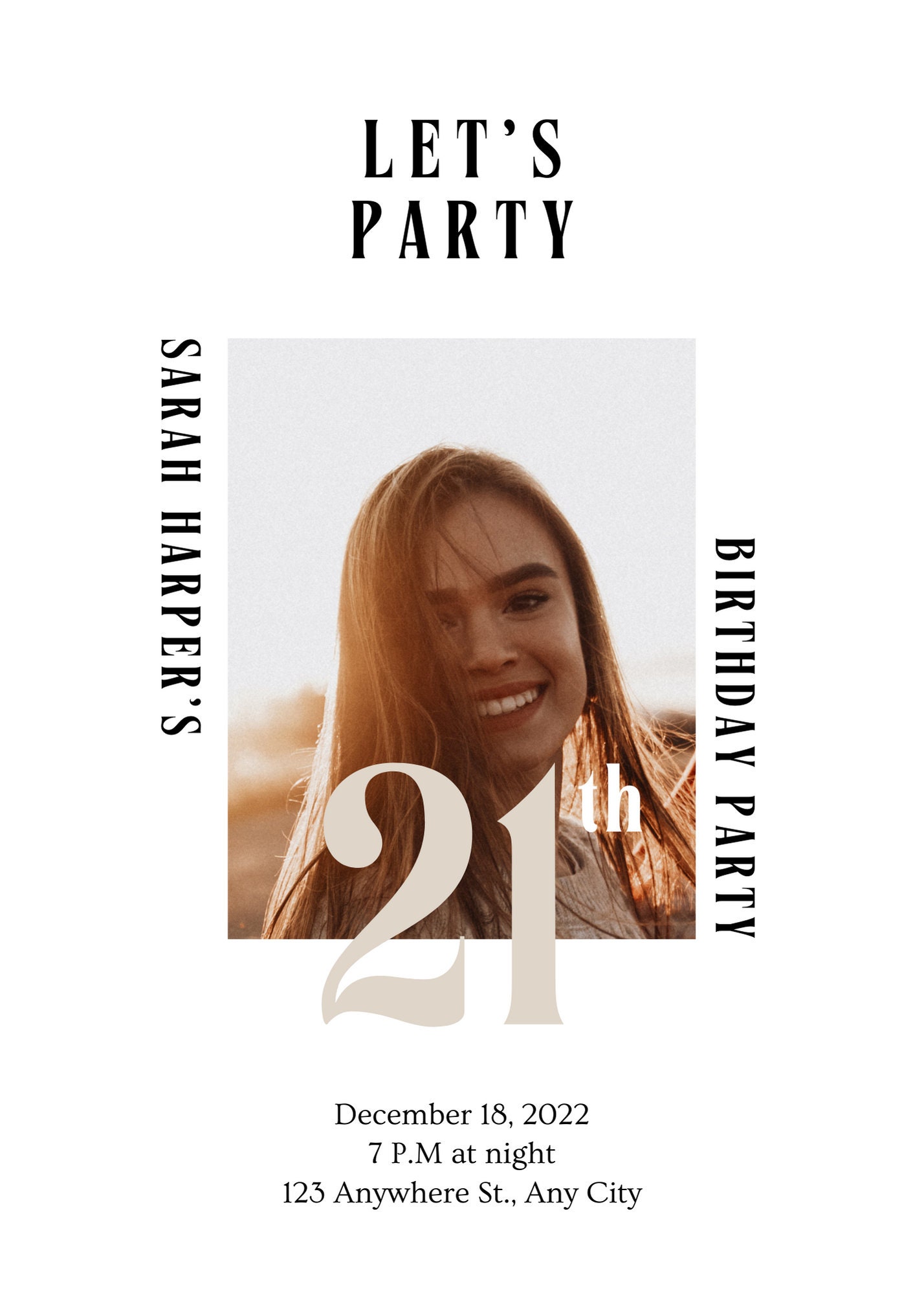 Birthday Party Invitation Card, Printable Birthday Invite Card DIY ...