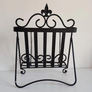 Large Iron Recipe Book Stand With Weighted Page Holders Black Metal ...