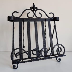 Large Iron Recipe Book Stand With Weighted Page Holders Black Metal ...