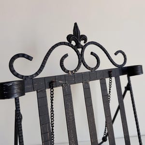 Large Iron Recipe Book Stand With Weighted Page Holders Black Metal ...
