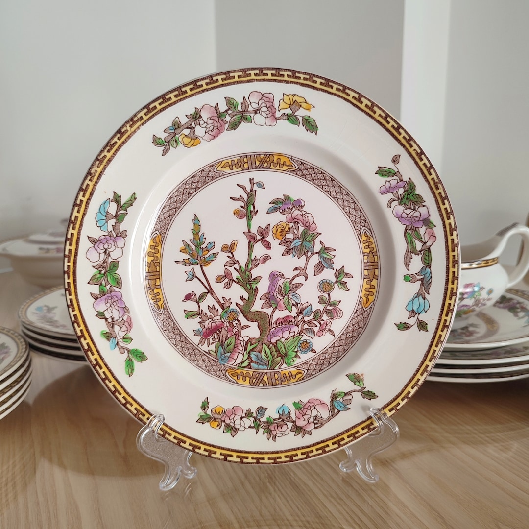 Vintage 30 Pcs Dinnerware Set by Washington Indian Tree Pattern Dinner ...