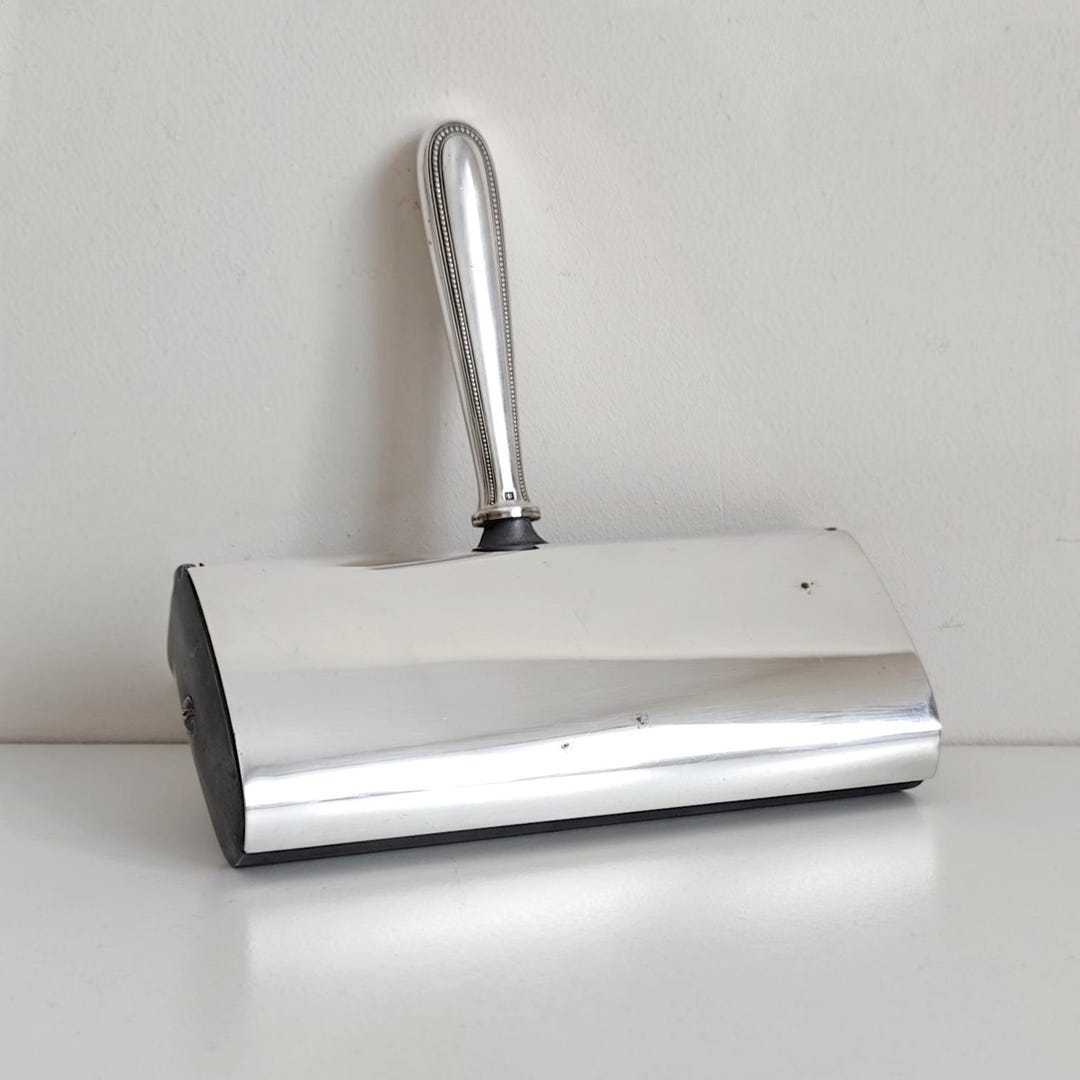 Vintage CHRISTOFLE Silver Plated Manual Table Crumb Brush Sweeper With ...