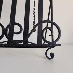 Large Iron Recipe Book Stand With Weighted Page Holders Black Metal ...