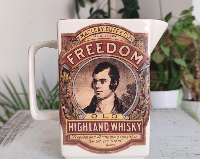 Vintage Pub Water Jug FREEDOM Old HIGHLAND WHISKY Macleay. Duff & Co's ...