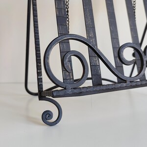 Large Iron Recipe Book Stand With Weighted Page Holders Black Metal ...