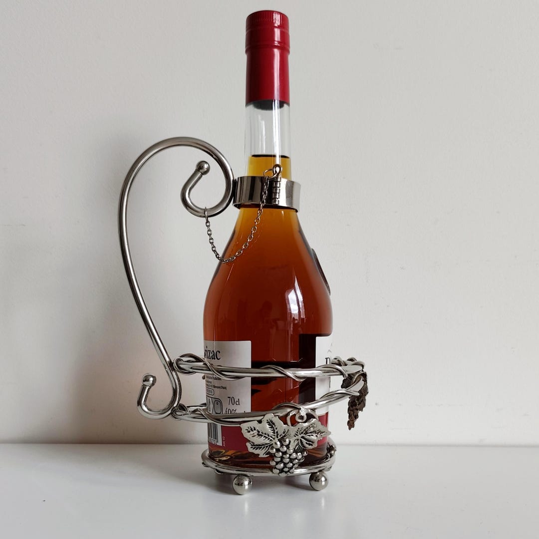 Vintage Silver Plated Wine Bottle Holder by Silea With Grape Vine ...