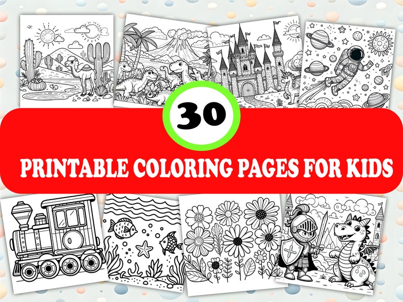 30 Easy Coloring Pages for Kids, Toddlers, Coloring Book Simple ...