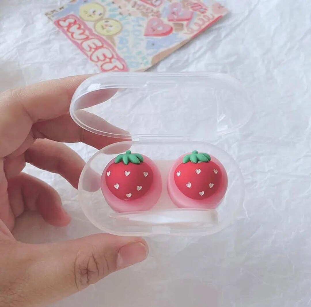 Cute Strawbery Contact Lens Case - Etsy