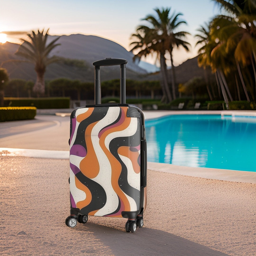 70's Groovy Chic Suitcase Luggage, Suit Case, Large Suitcase, Custom ...