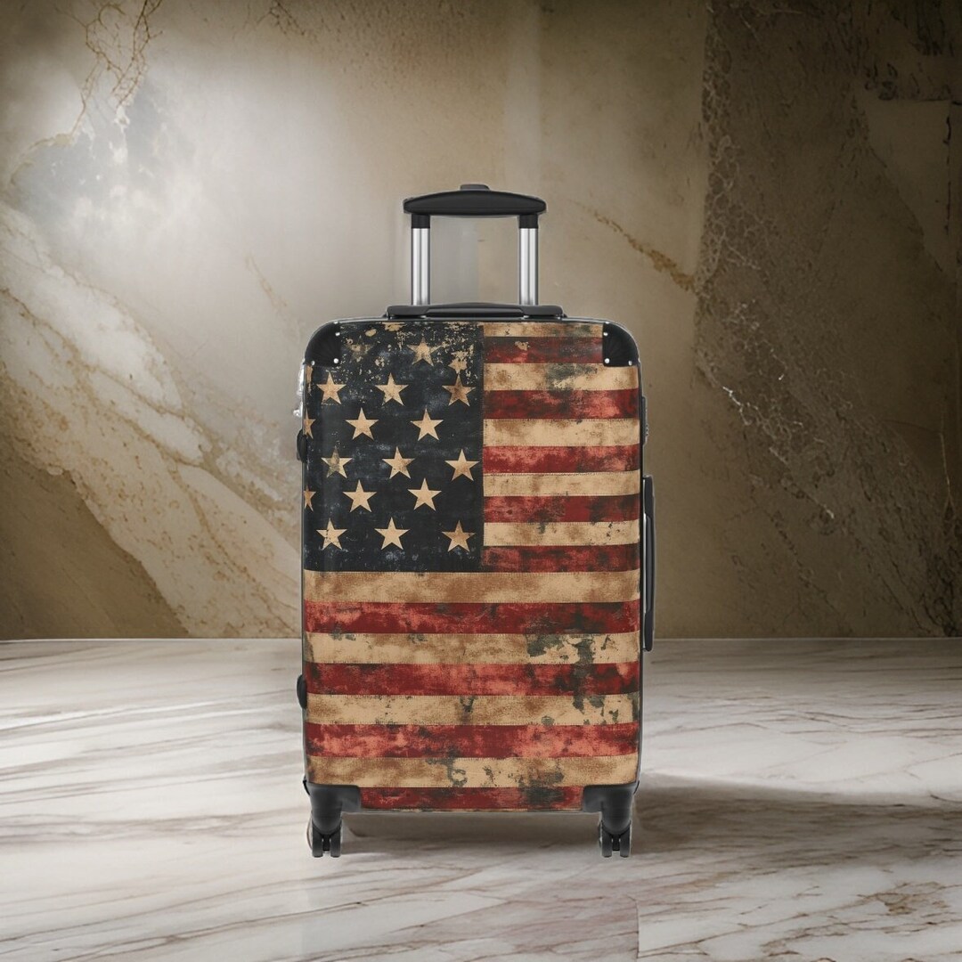 Rugged USA Suitcase American Flag Luggage, Suitcase, Custom Suit Case ...