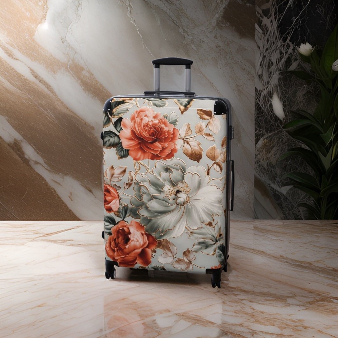 Porcelain Roses Suitcase Flower Suitcase, Luxury Luggage, Floral Suit ...